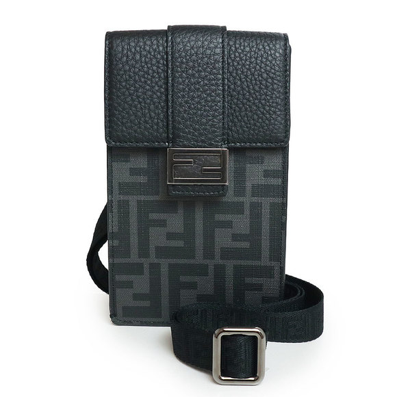 Fendi | Bags | Fendi Zucca Phone Holder Case With Strap Black | Poshmark